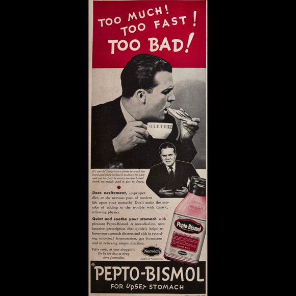 Pepto-Bismol | Art | Vintage Peptobismol Print Ad 894 Color Ad Work ...